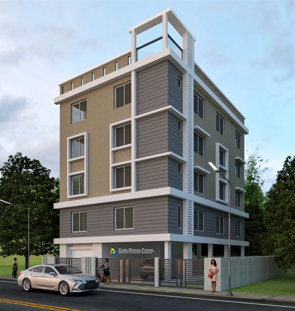 DD 138, A modern, four-story residential building in Newtown